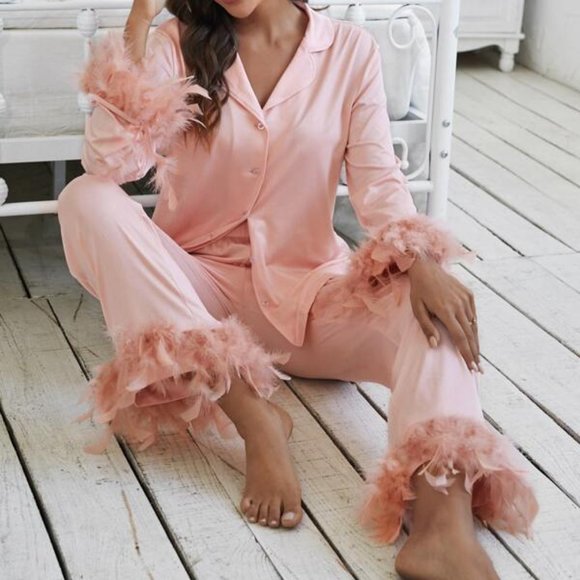 MODA ME COUTURE | Intimates & Sleepwear | Button Front Blouse Fuzzy ...